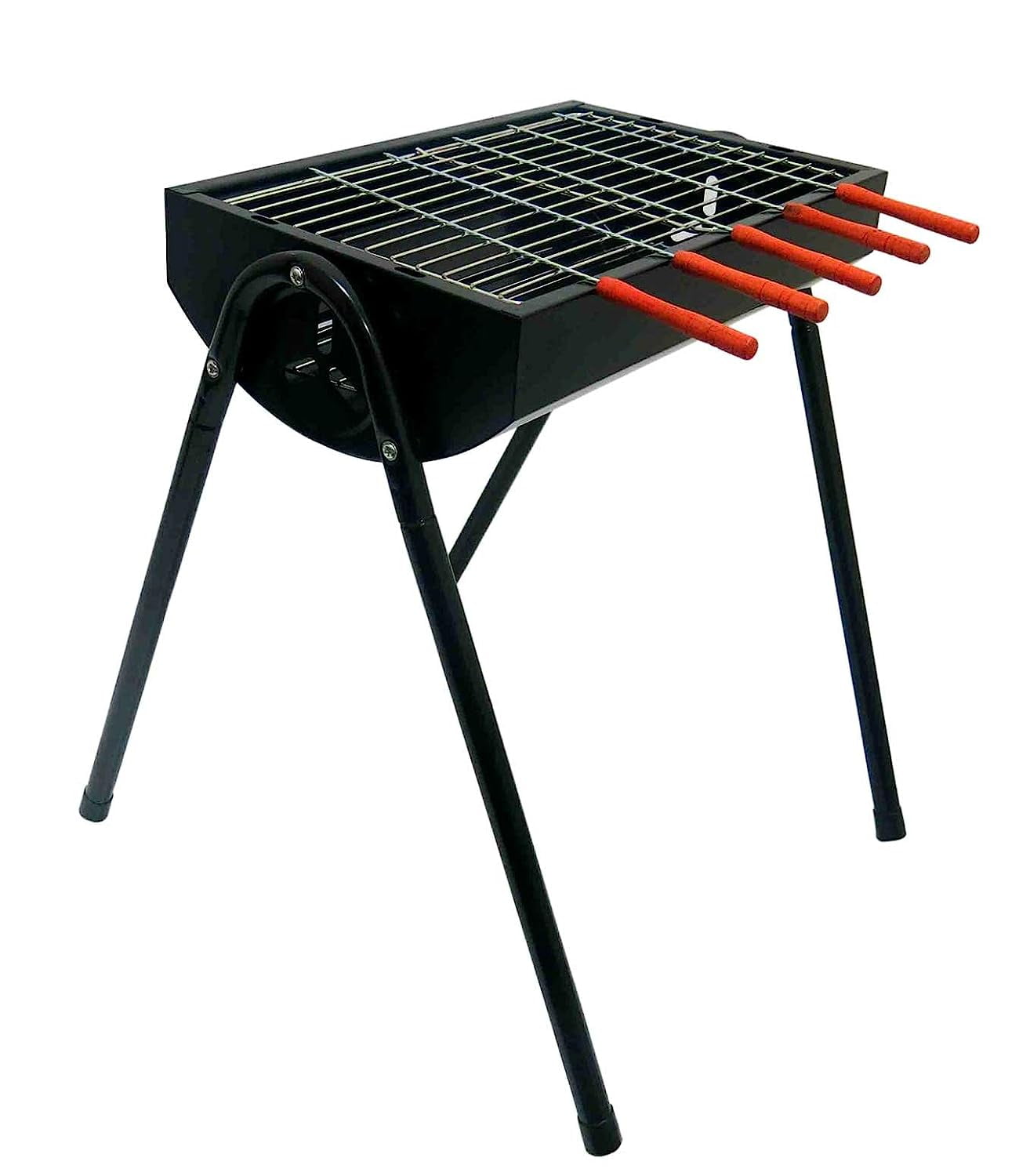 Fabrilla Stand Barbeque Folding with Legs with 5 Skewers BBQ Charcoal ...