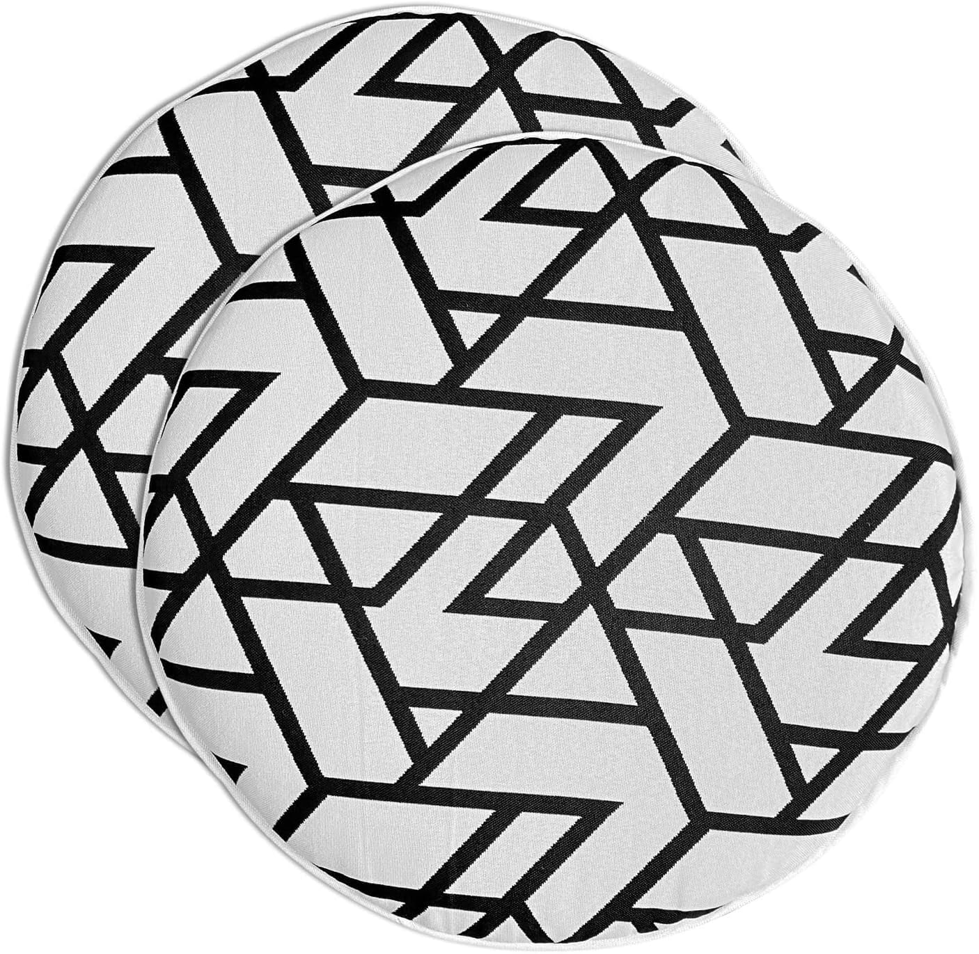 Fabritones Bistro Chair Cushions Set of 2 Black Outdoor Seat Cushions ...