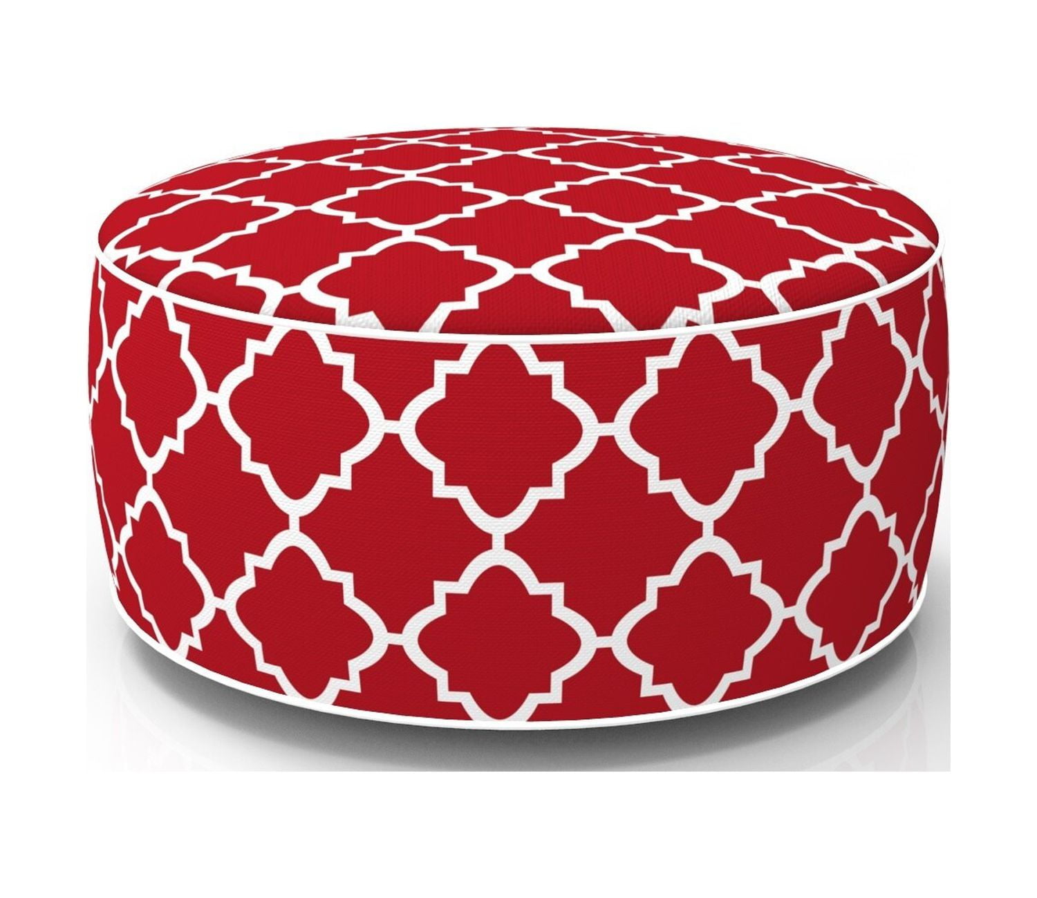 FBTS Prime Inflatable Footstool Ottoman Red Geometry Round 21x9 Inch ...