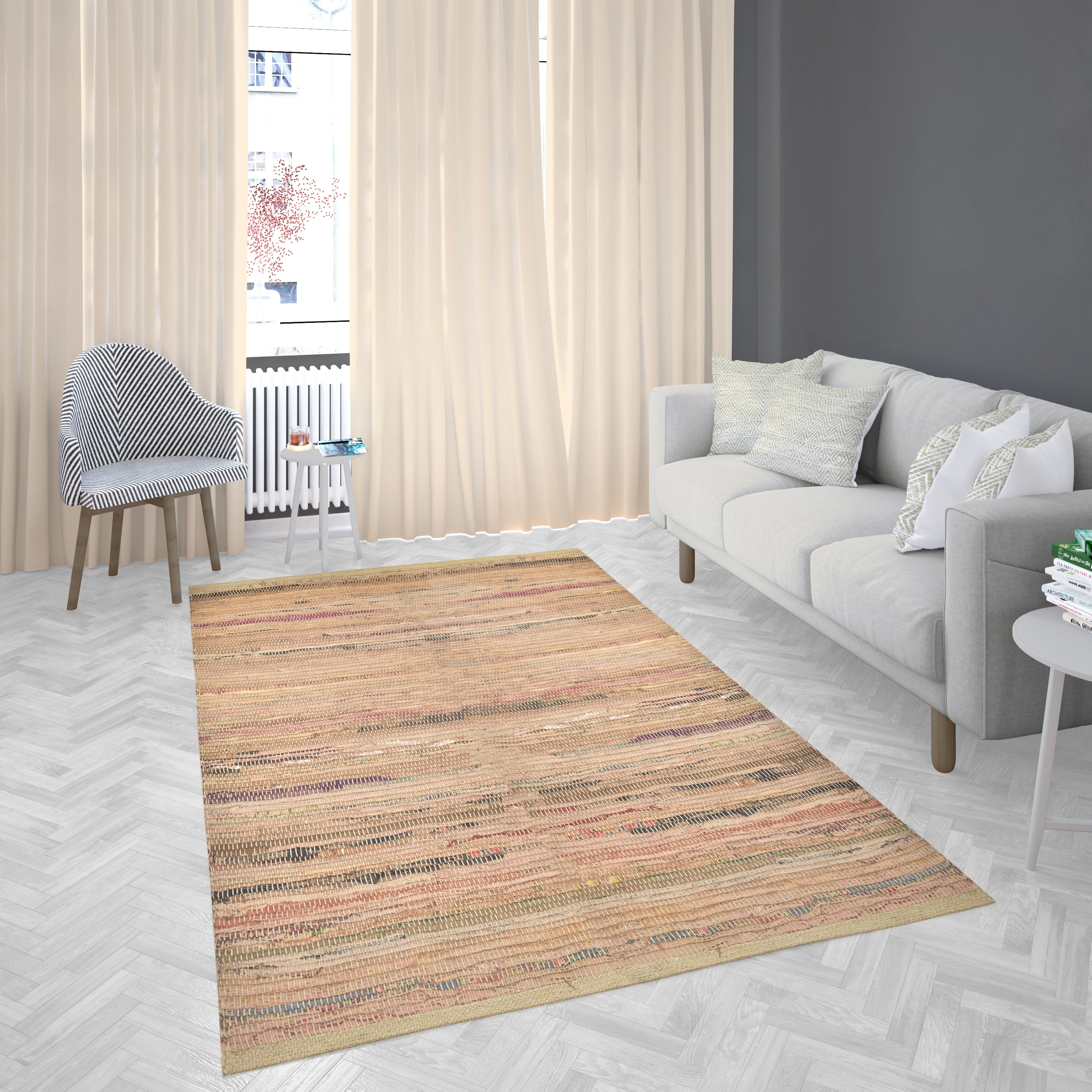 Fabstyles Premium Cotton Handmade Area Rag Rug Living Room, Hallway ...