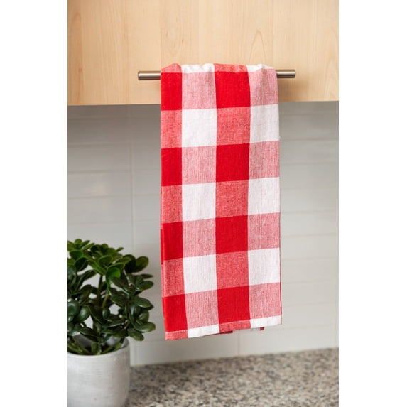 Fabstyles Solo Waffle Weave 4 Piece Kitchen Towel Set 100% Cotton, 28 ...