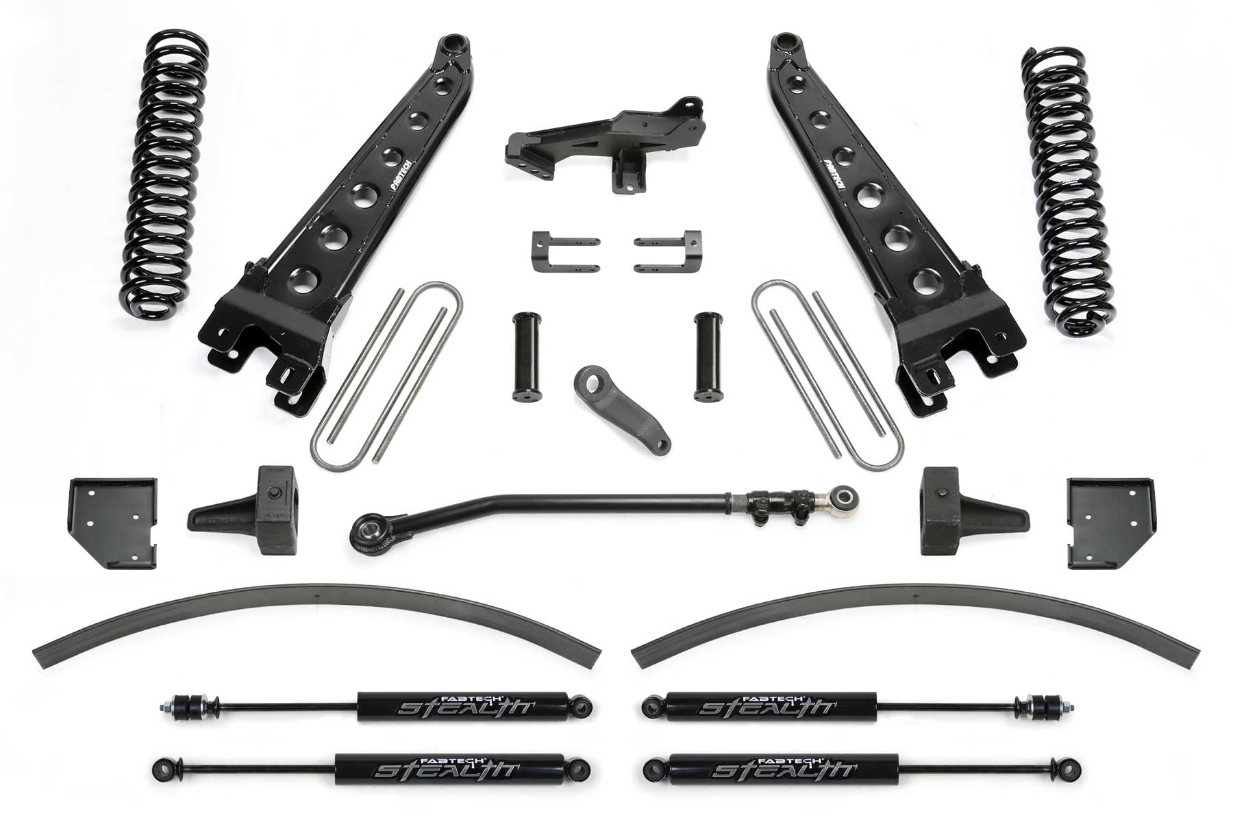 Fabtech 8" RAD ARM SYS W/COILS & STEALTH SHKS 17-21 FORD F250/ F350 4WD ...