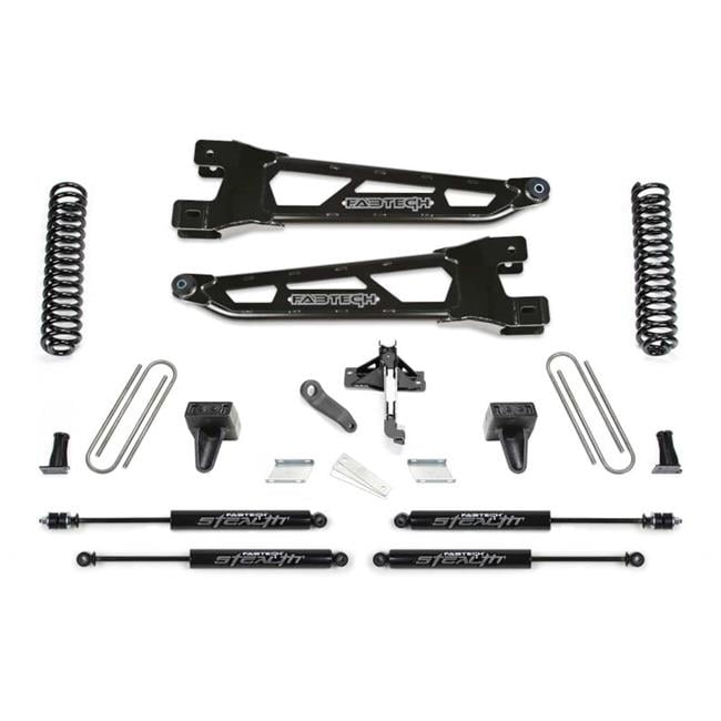 Fabtech K2406M 4 in. Radius Arm Lift Kit with Coils & Stealth Shocks ...