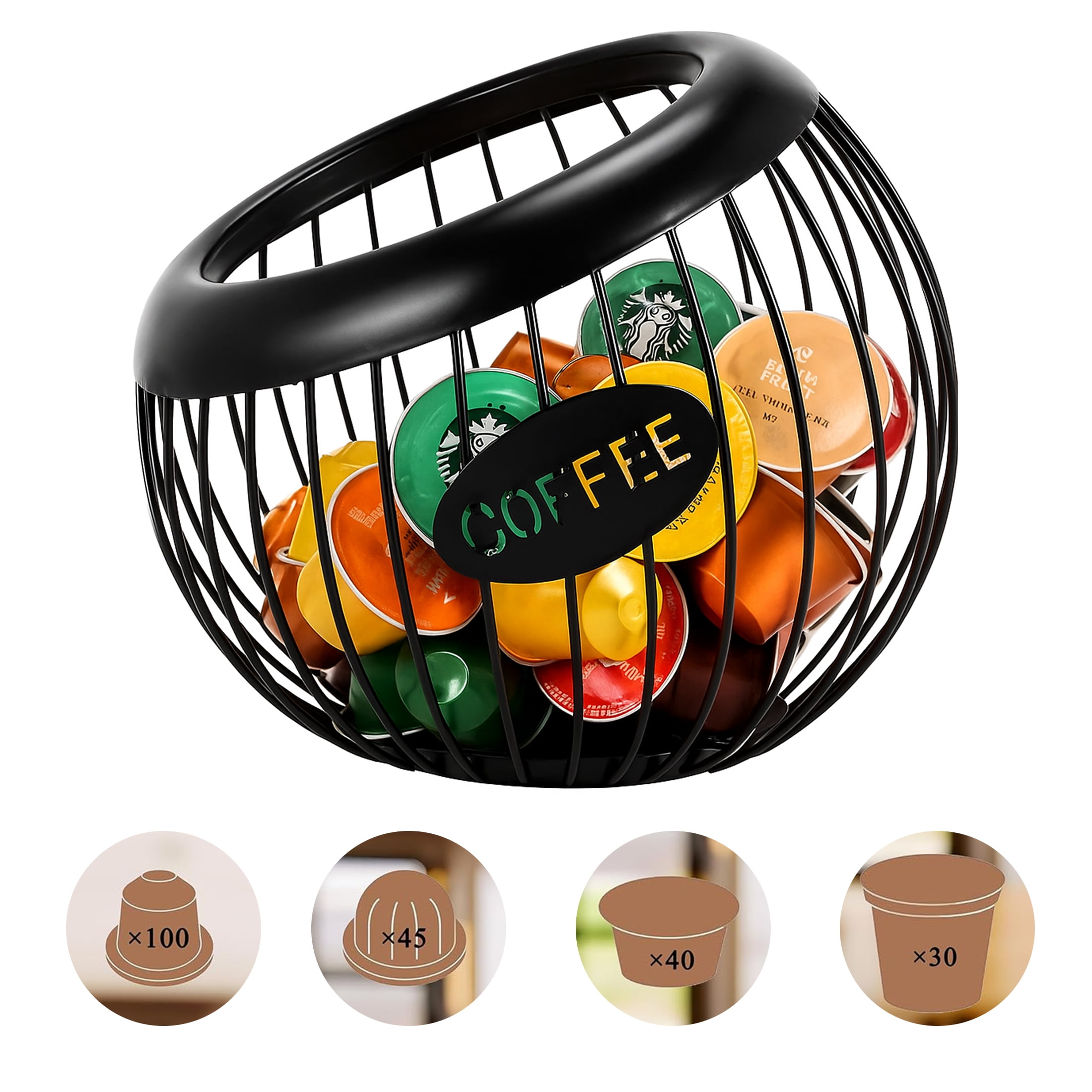 Fabulas Coffee Pod Holder, K Cups Holders for Counter, Large Capacity K ...