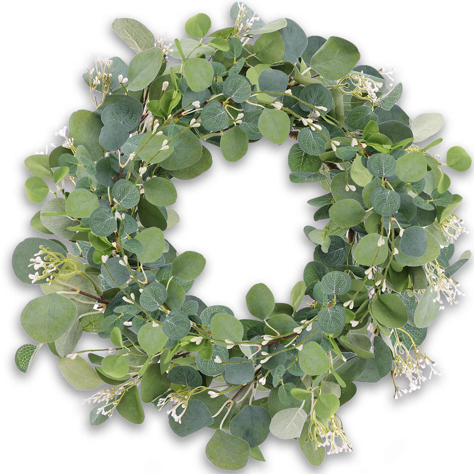 Coolmade Artificial Peony Flower Wreath - 15" Pink Flower Door Wreath ...