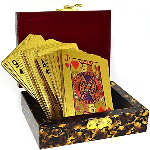 Fabulastic Gold Plated Waterproof Playing Cards In A Wooden Gift Box ...