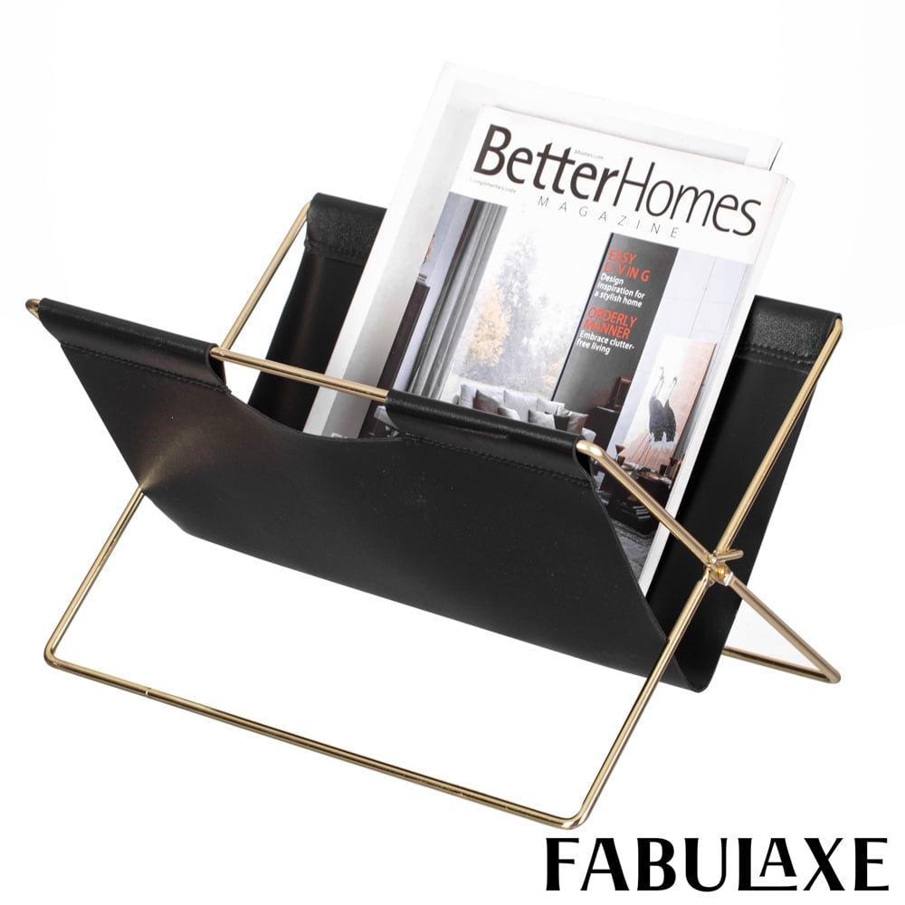 Fabulaxe 9-In Foldable Magazine Rack, Book Basket, Farmhouse Letter ...