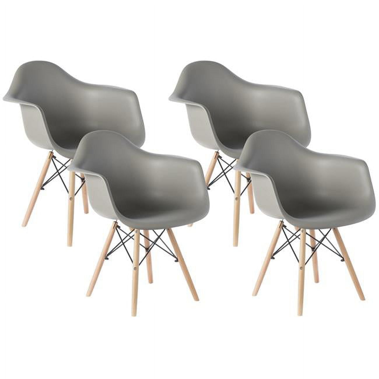 Fabulaxe Mid-Century Modern Style Plastic DAW Shell Dining Arm Chair ...
