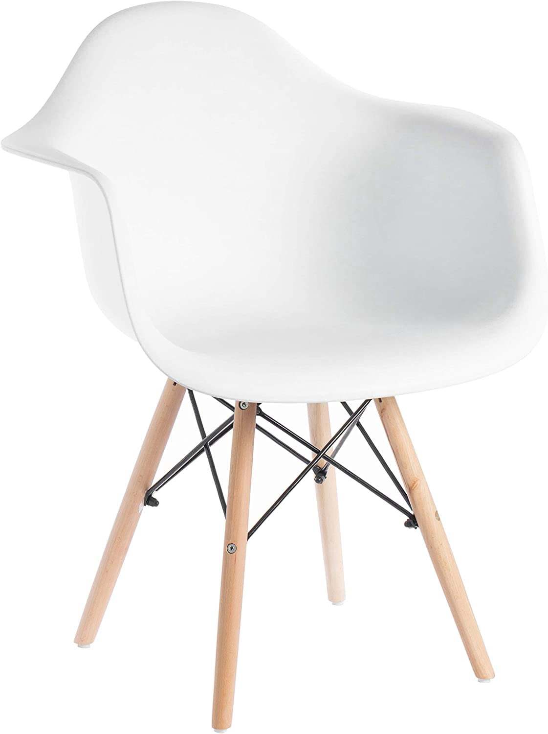 Fabulaxe Mid-Century Modern Style Plastic DAW Shell Dining Arm Chair ...