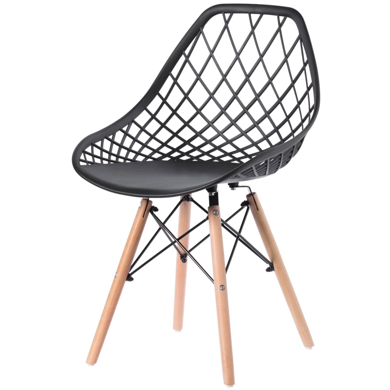 Fabulaxe Mid-Century Modern Style Plastic DSW Shell Dining Chair with ...