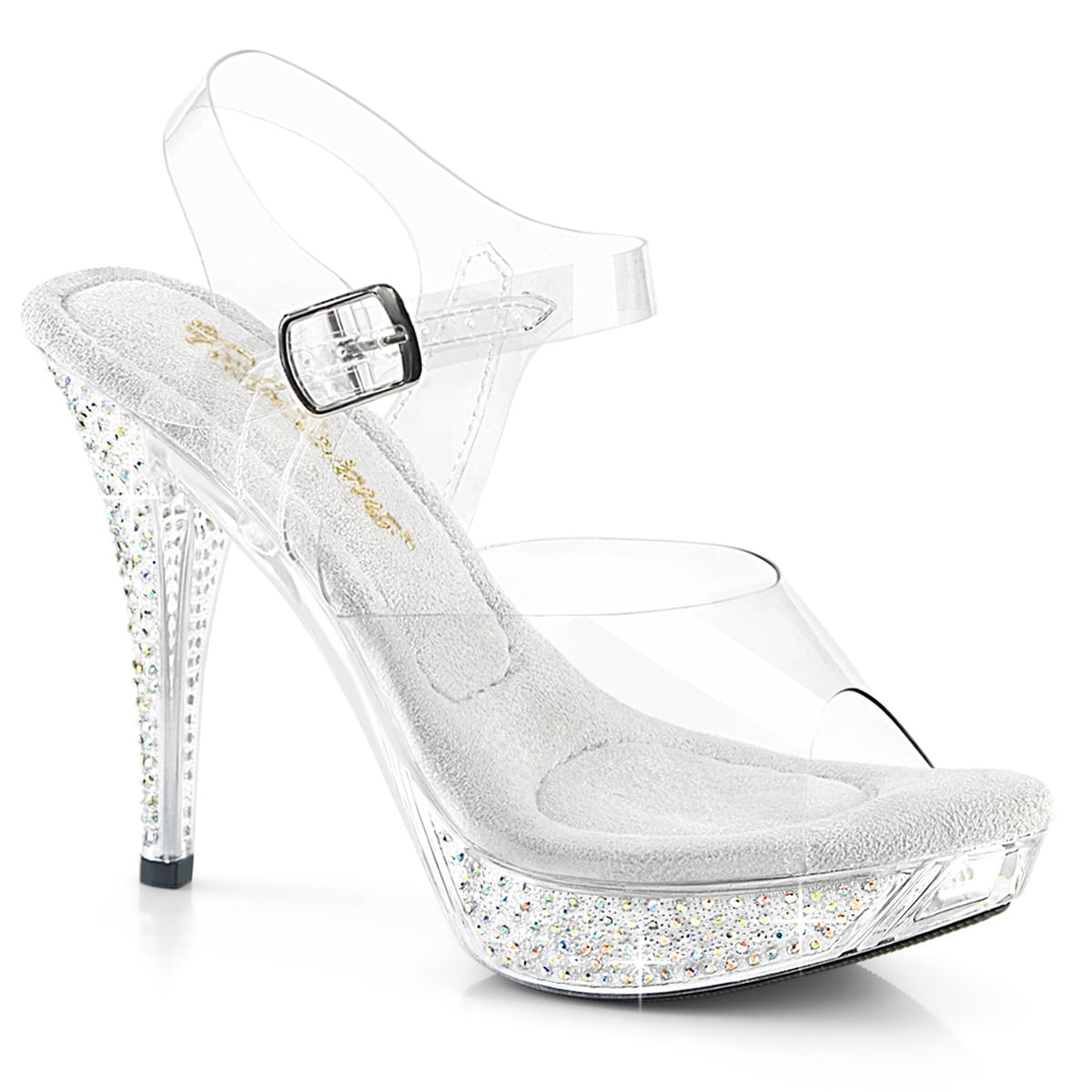 Fabulicious ELEGANT-408ABRS 4 1/2" Heel Platform Ankle Strap Clear ...