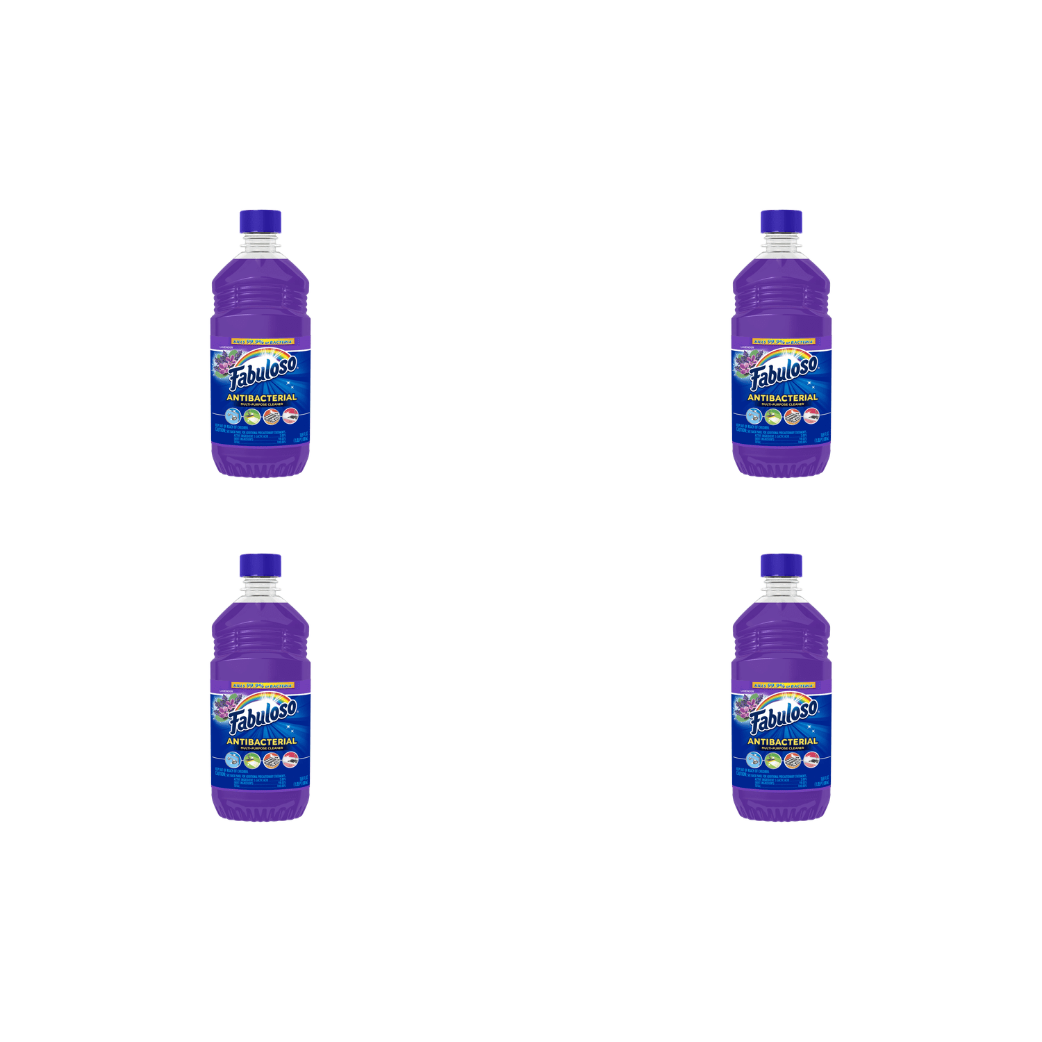 Fabuloso Antibacterial Multi-Purpose Cleaner Lavender – 4 bottles (16 ...