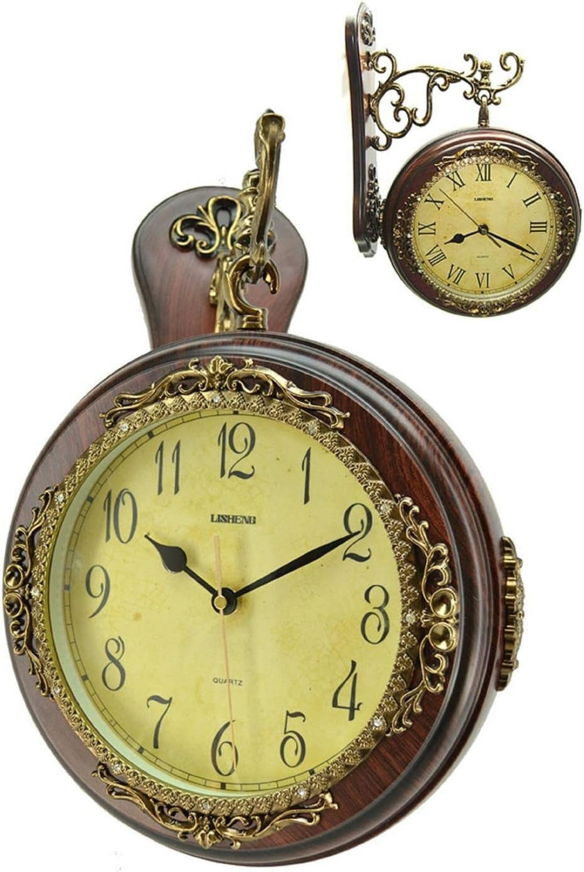 Fabulous Antique 2 Side Wall Clock Double Face Hanging Clock - Walmart.com