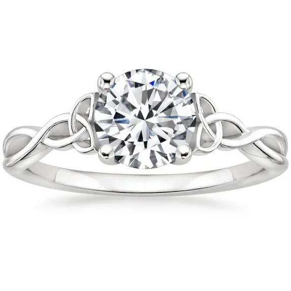 Fabulous Diamond Engagement Ring, 14K White Gold Plated, Women's ...