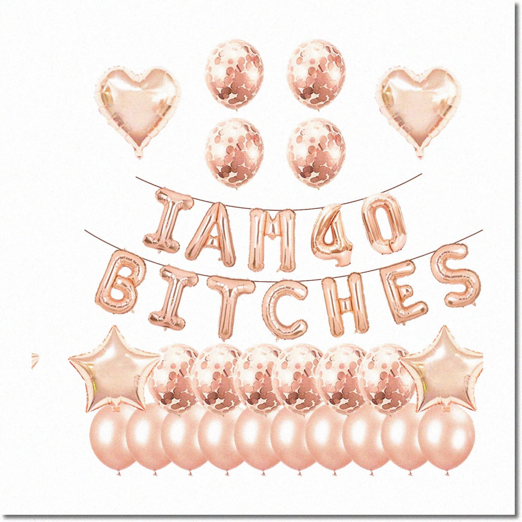 Fabulous at Forty Celebration Kit - I'm 40 & Fabulous! Hilarious Banner, Glitzy Confetti, Rose ...