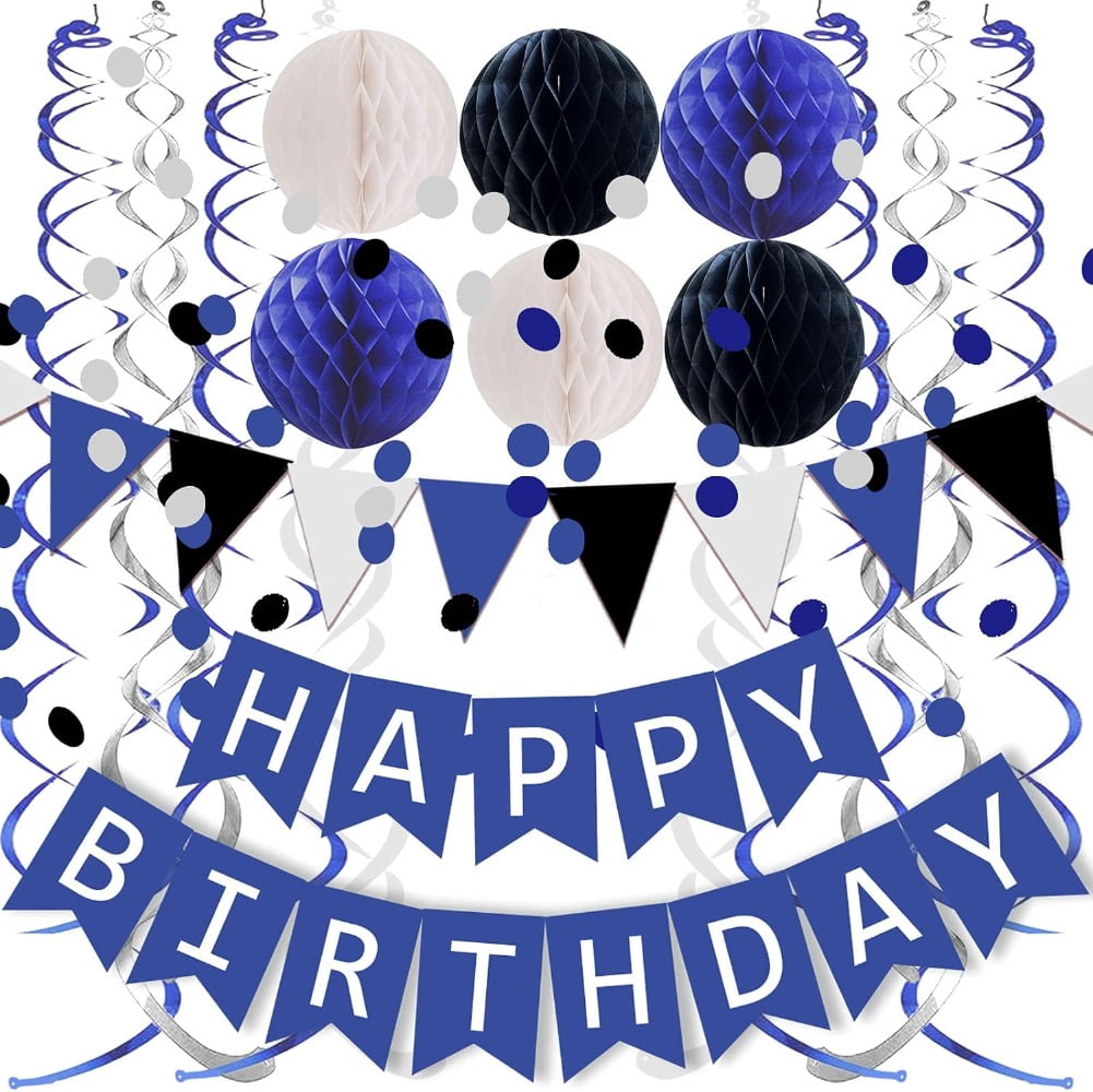 Fabulous Happy Birthday Party Kit - Colorful Paper Flag Bunting, Circle ...