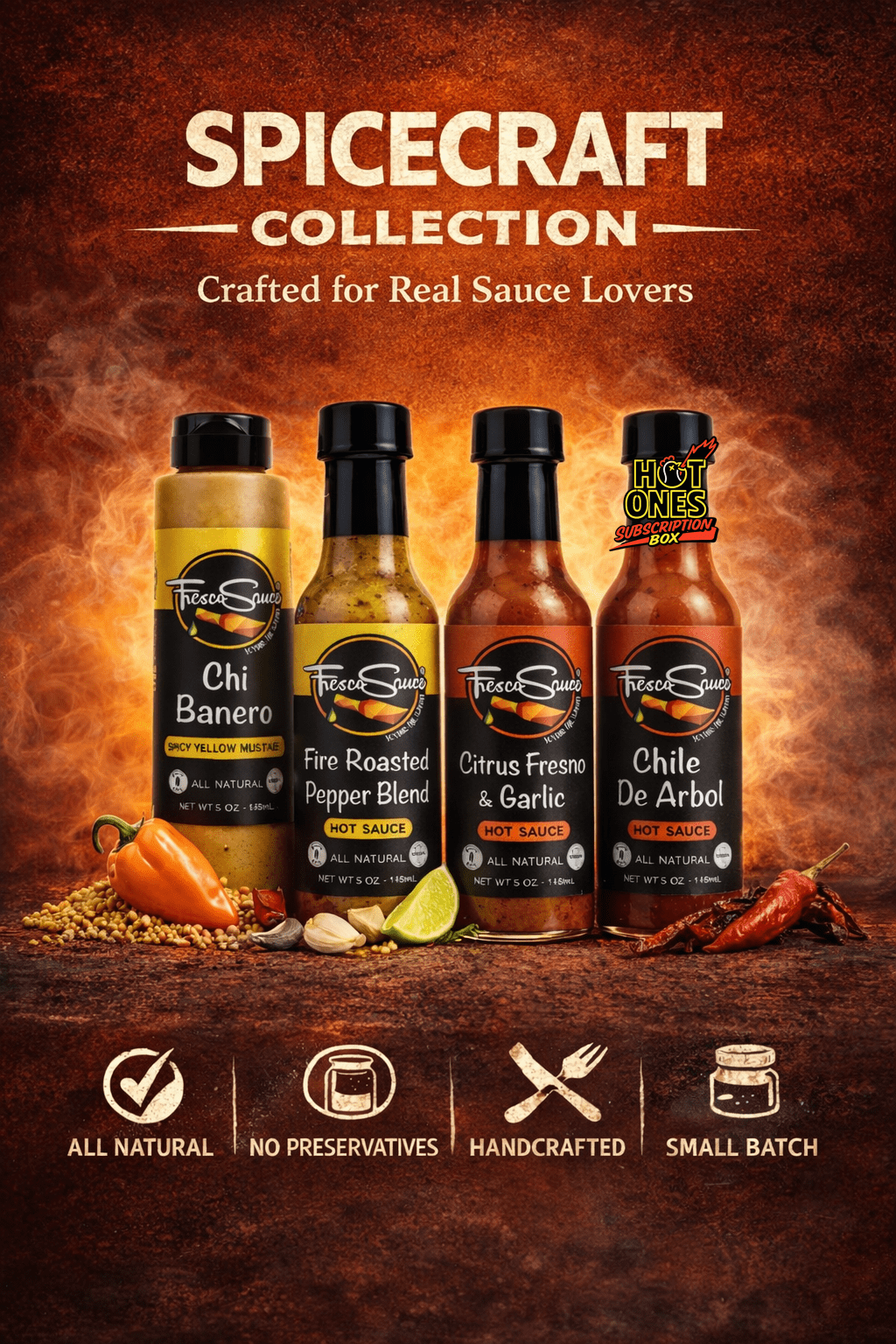 Fresco Sauce Gourmet Hot Sauce Gift Set, 4 Pack - Walmart.com