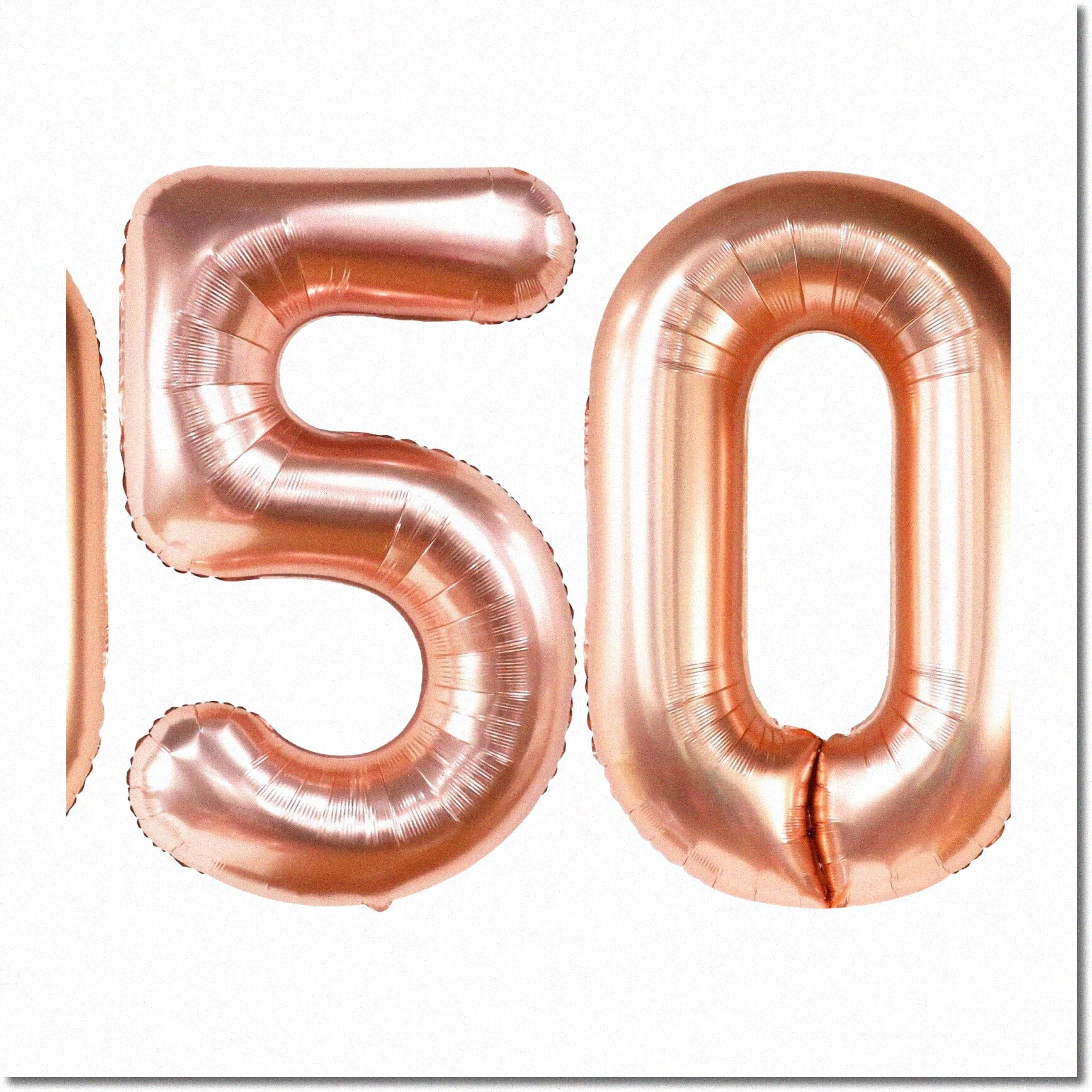 Fabulous Rose Gold 50th Celebration Kit: Jumbo 40" Number Balloon ...