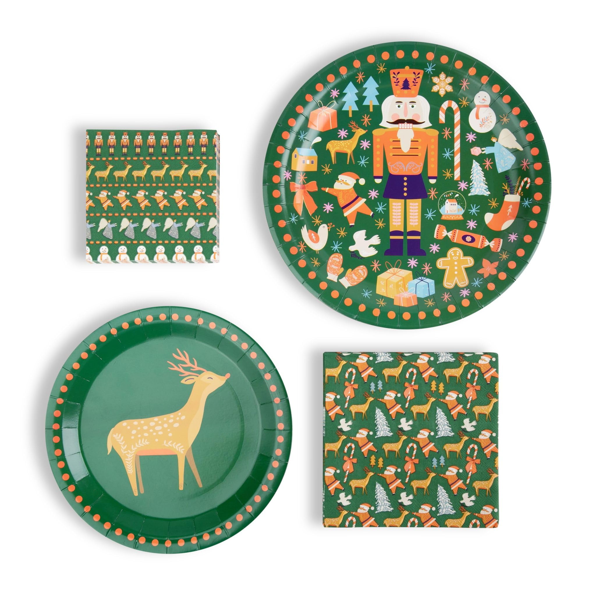 Fabuplates Christmas Paper Plate and Napkin AFN1Set, Heavy Duty ...