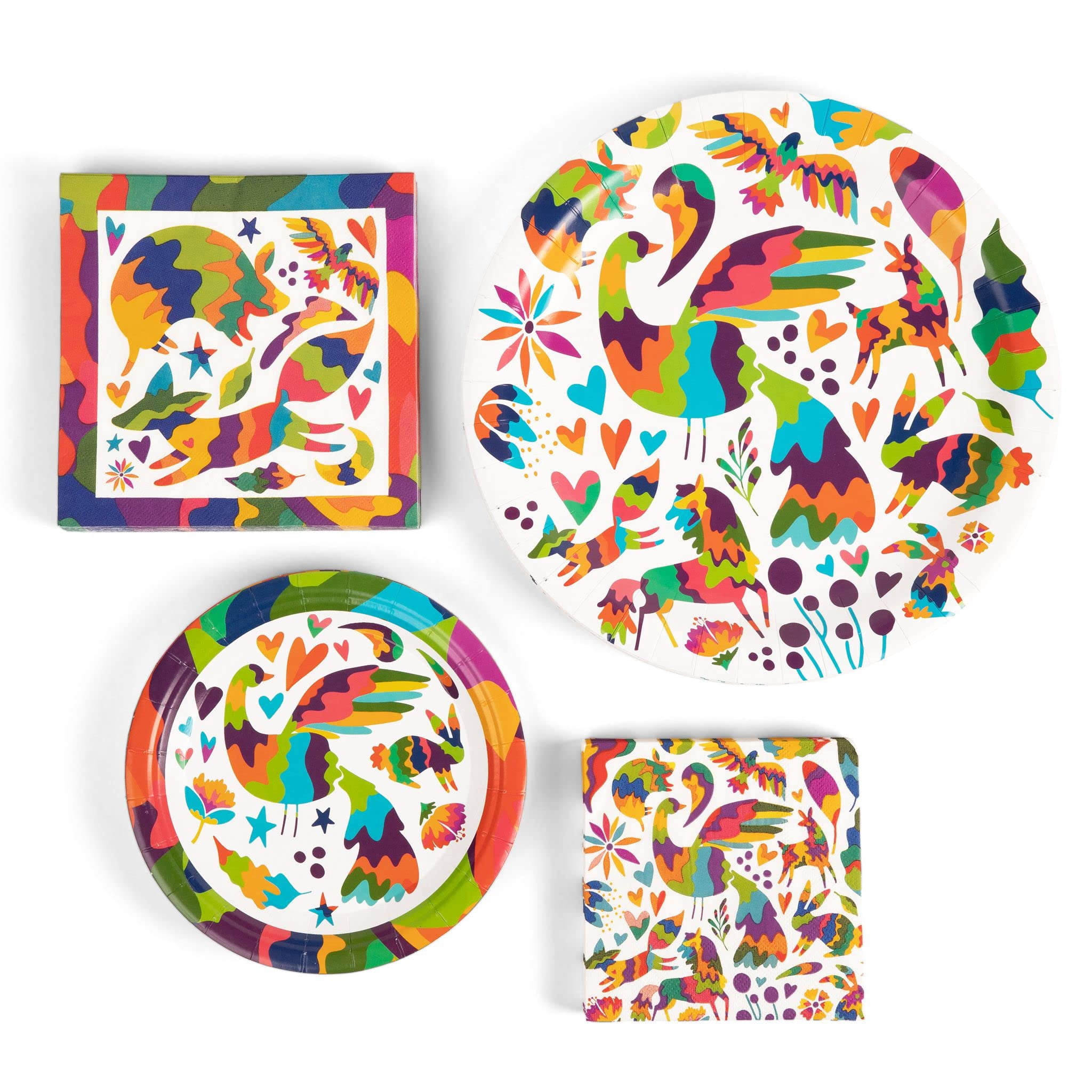 Fabuplates Paper Plate & Napkin 80 ZLK1 Count Premium Party Set - Otomi ...