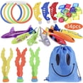 Faburo 34 Piece Diving Toy, Underwater Pool Toy Set with Torpedos ...