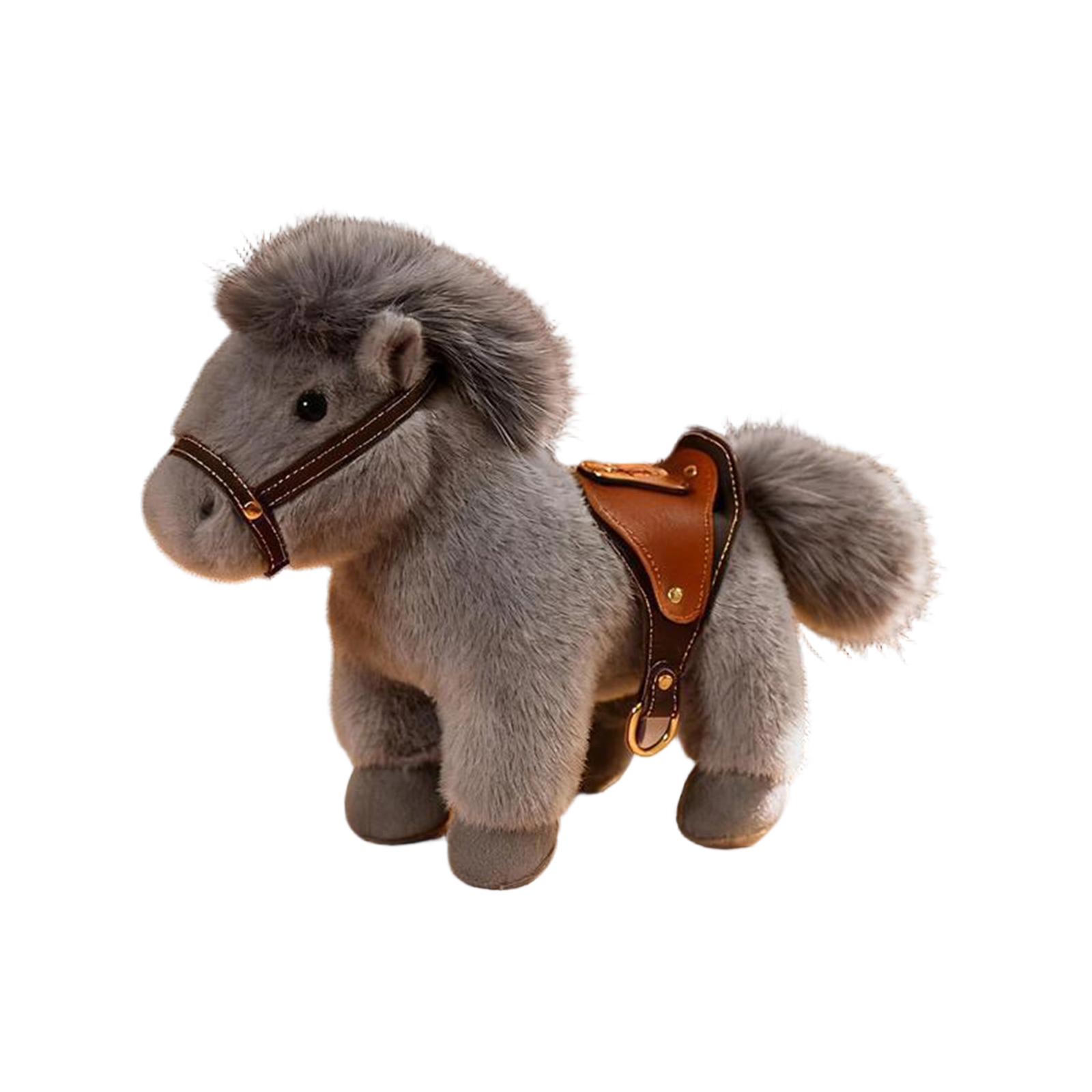 Facai Red Plush Toy Horse with Leather - like Saddle Stuffed Animal ...