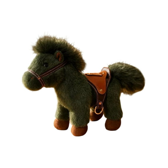 Facai Red Plush Toy Horse with Leather - like Saddle Stuffed Animal ...