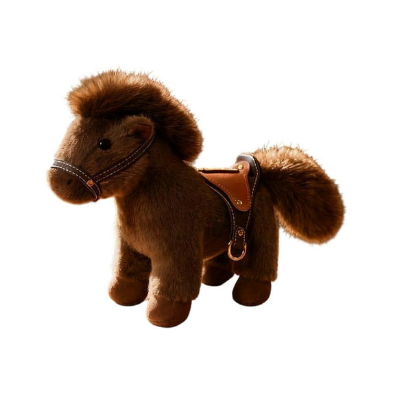 Facai Red Plush Toy Horse with Leather - like Saddle Stuffed Animal ...