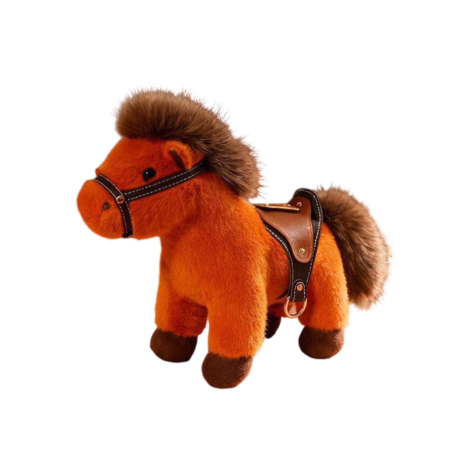 Facai Red Plush Toy Horse with Leather - like Saddle Stuffed Animal ...