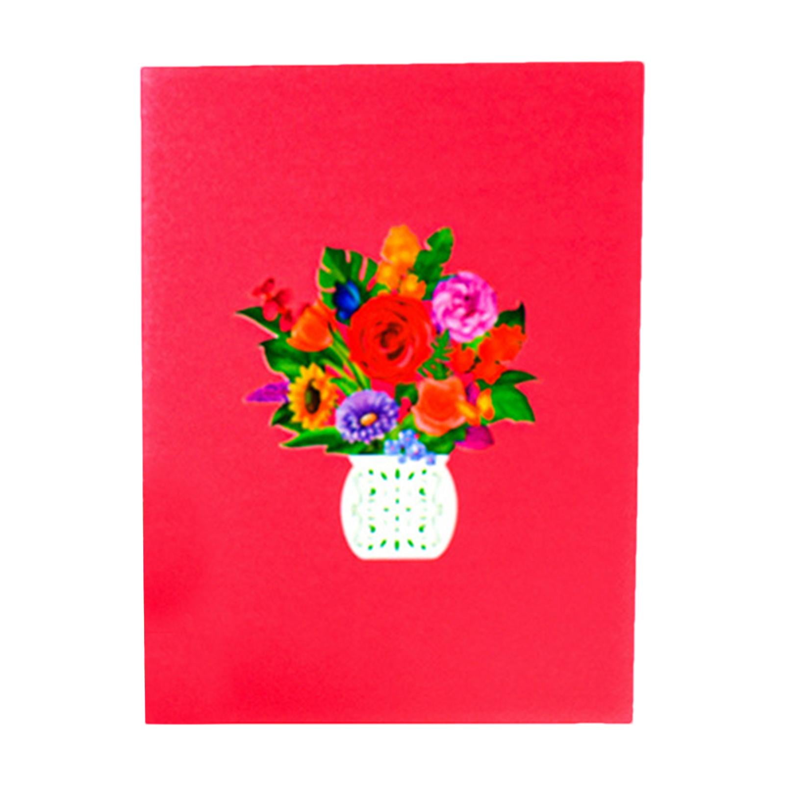 Facaimo Fresh Cut Paper Pop Up Flowers | 3D Flower Bouquet Birthday Pop ...