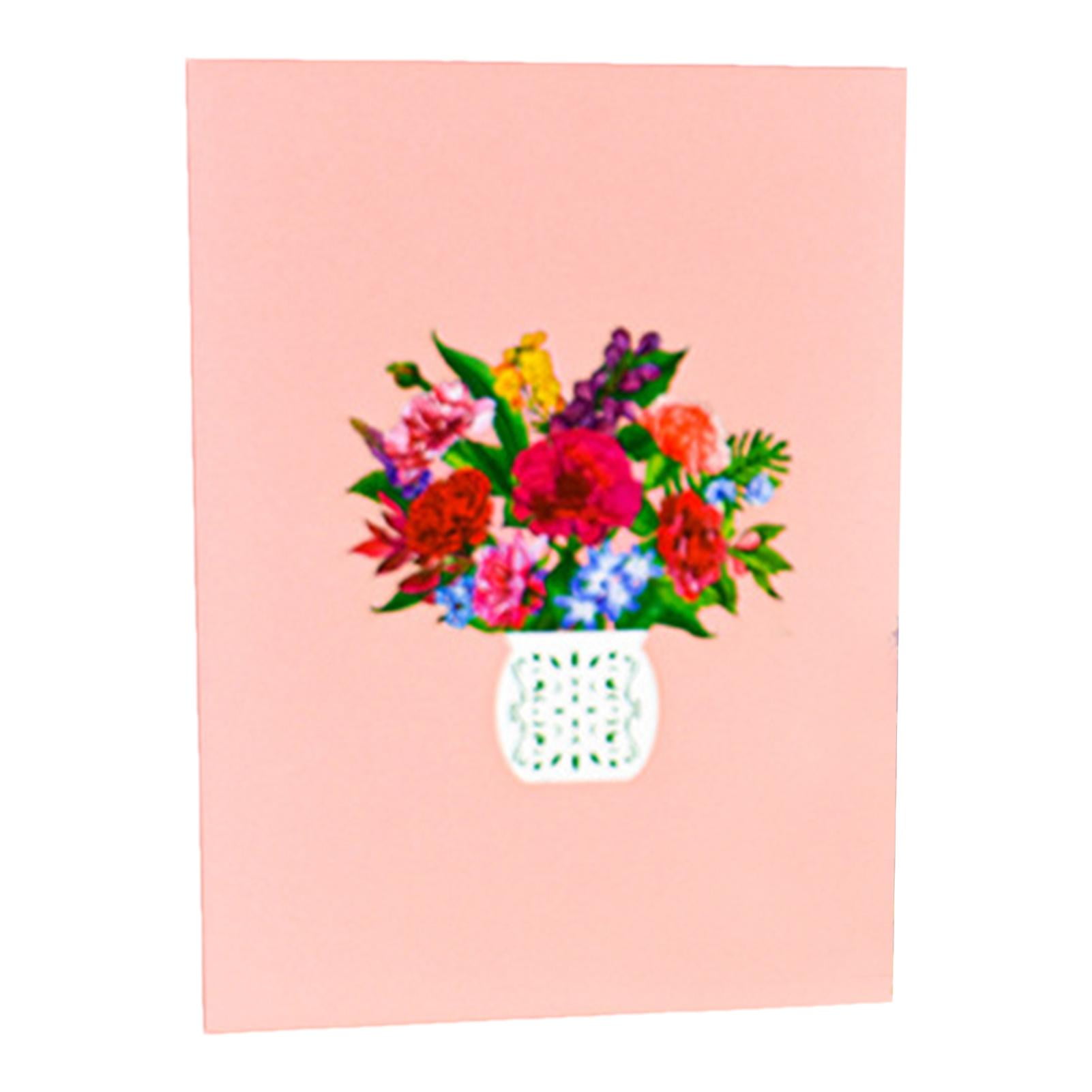 Facaimo Fresh Cut Paper Pop Up Flowers | 3D Flower Bouquet Birthday Pop ...