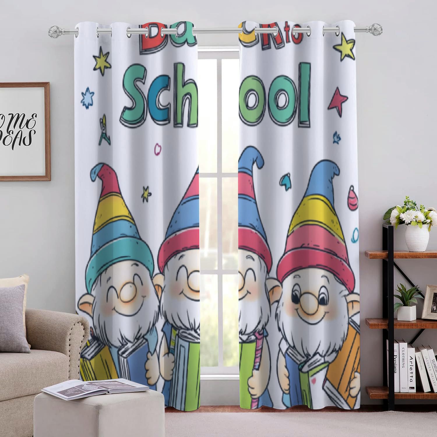 Facannap Back to School Perforated Blackout Curtains 2-Pack Oxford ...