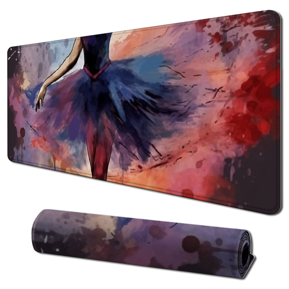 Facannap Ballerina Paint Splatter Large Gaming Mouse Pad for Desk ...