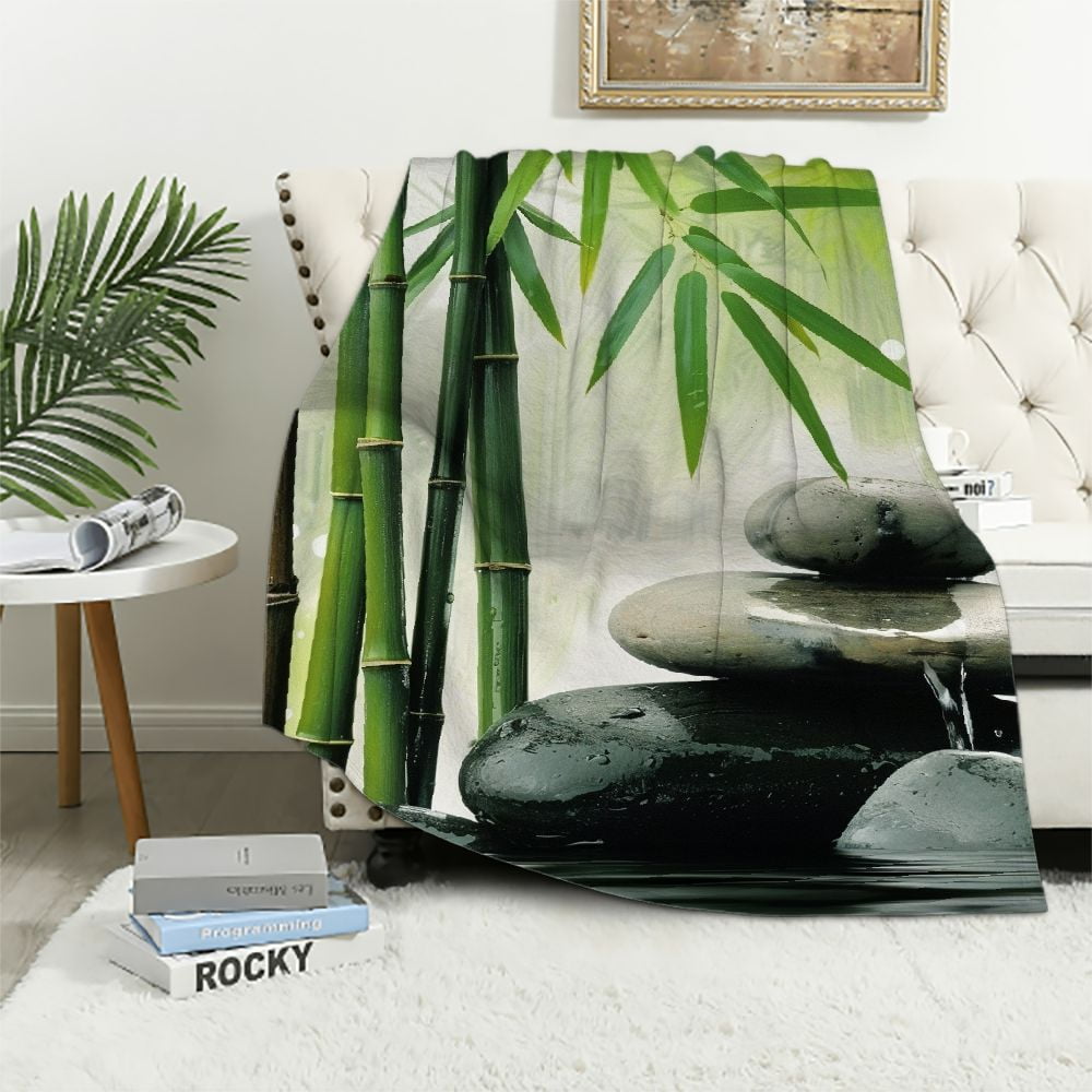 Facannap Bamboo Tree Flannel Material Blanket for All Seasons Long ...