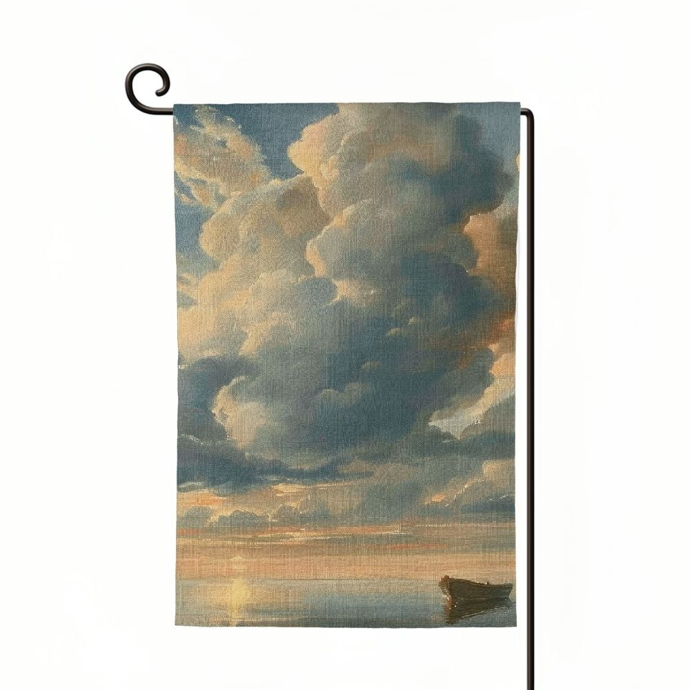 Facannap Boat Garden Flag 12x18in Decorations Burlap Yard Flag White ...