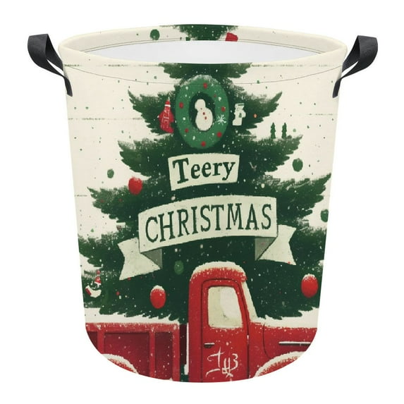 Facannap Christmas Tree Ribbon Oxford Cloth Laundry Basket Boys and ...