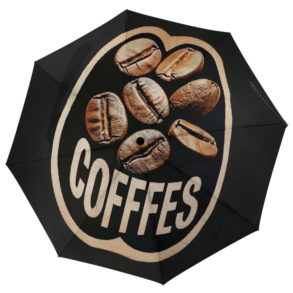 Facannap Coffee Bean Three-Fold Automatic Portable Umbrella for Rain ...