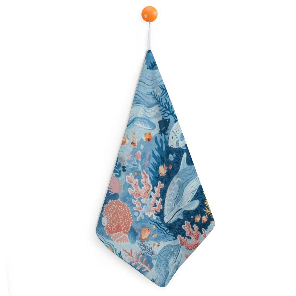 Facannap Corals Seaweeds Sea Animals Hand Drying Towels with Loop 11 ...