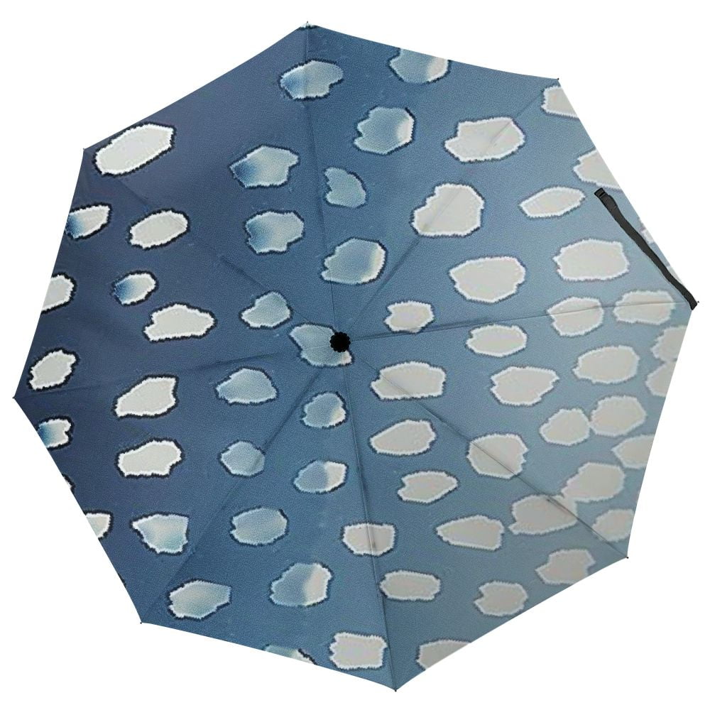 Facannap Dots Three-Fold Automatic Portable Umbrella for Rain and Sun ...