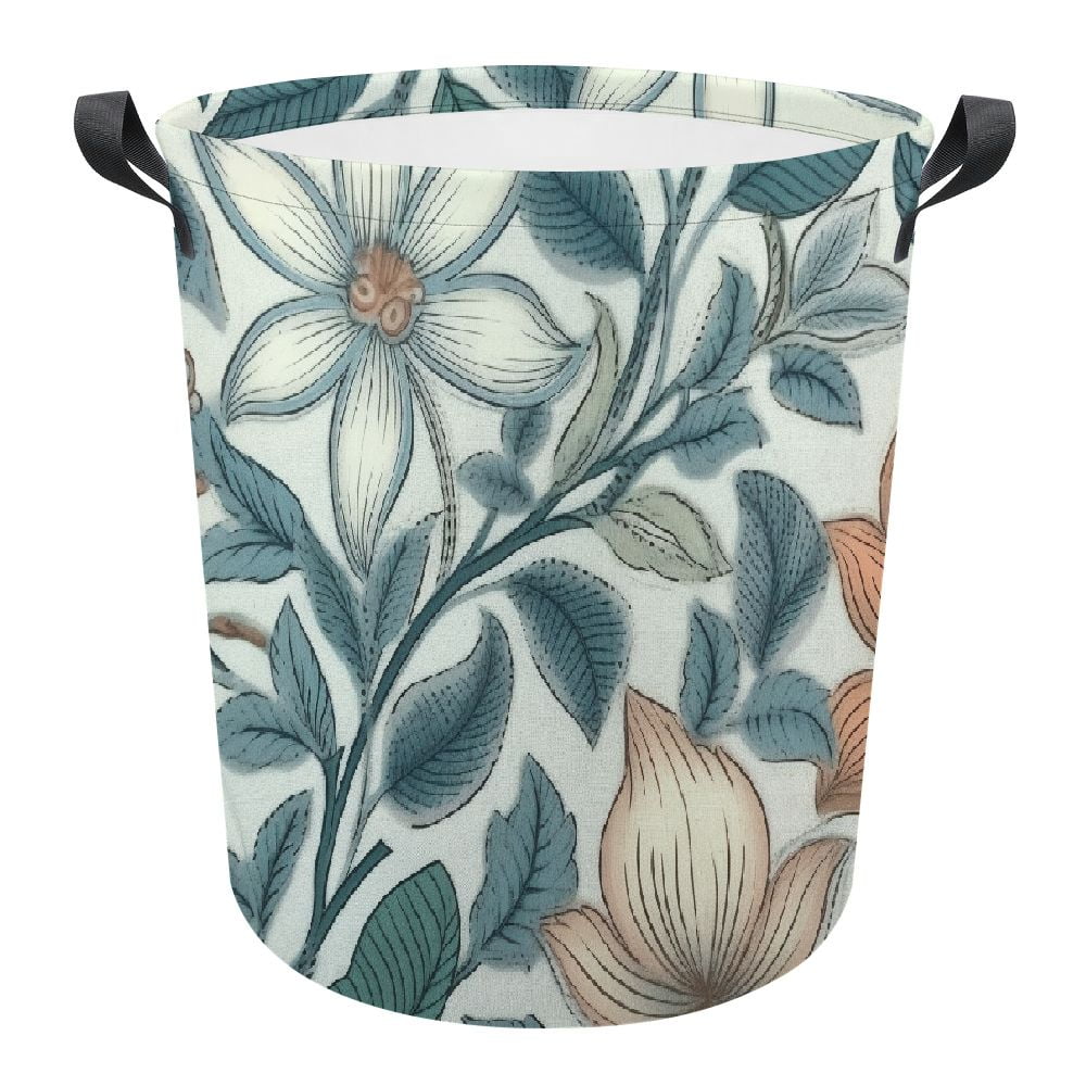 Facannap Flower Leaves Pattern Oxford Cloth Laundry Basket Toy ...