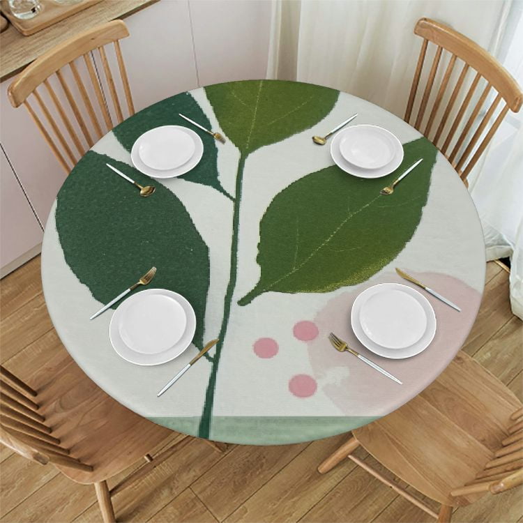 Facannap Leaf Round Table Cloth Set 100% Polyester Fiber - Festive Home ...