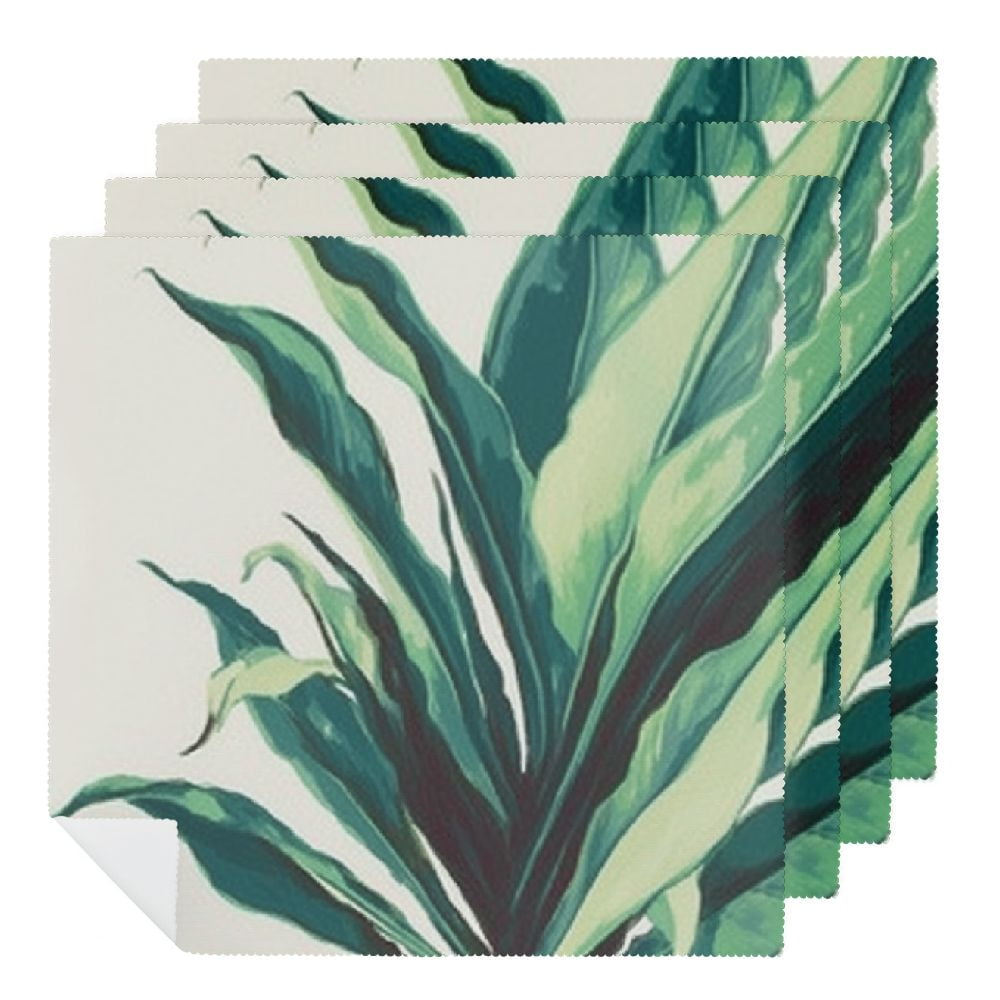 Facannap Leaves Cloth Napkin Set Hotel Home Banquet Decor Polyester ...