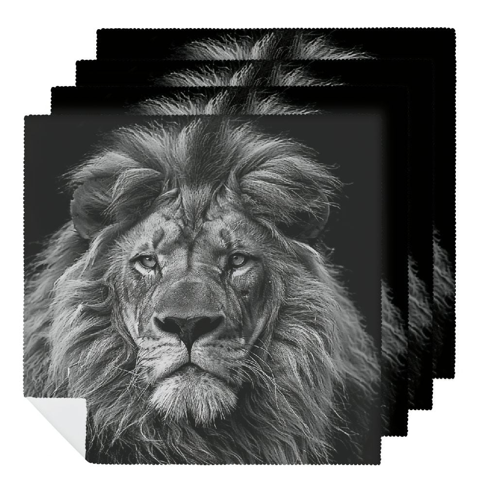 Facannap Lion Cloth Napkins Hotel Home Banquet Polyester Farmhouse ...