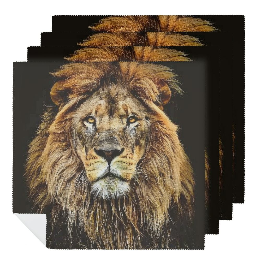Facannap Lion Polyester Cloth Napkin Hotel Home Banquet Atmosphere ...
