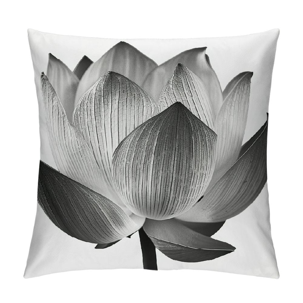 Facannap Lotus Flower Short Plush Pillowcase 1 Piece Set Printed on ...