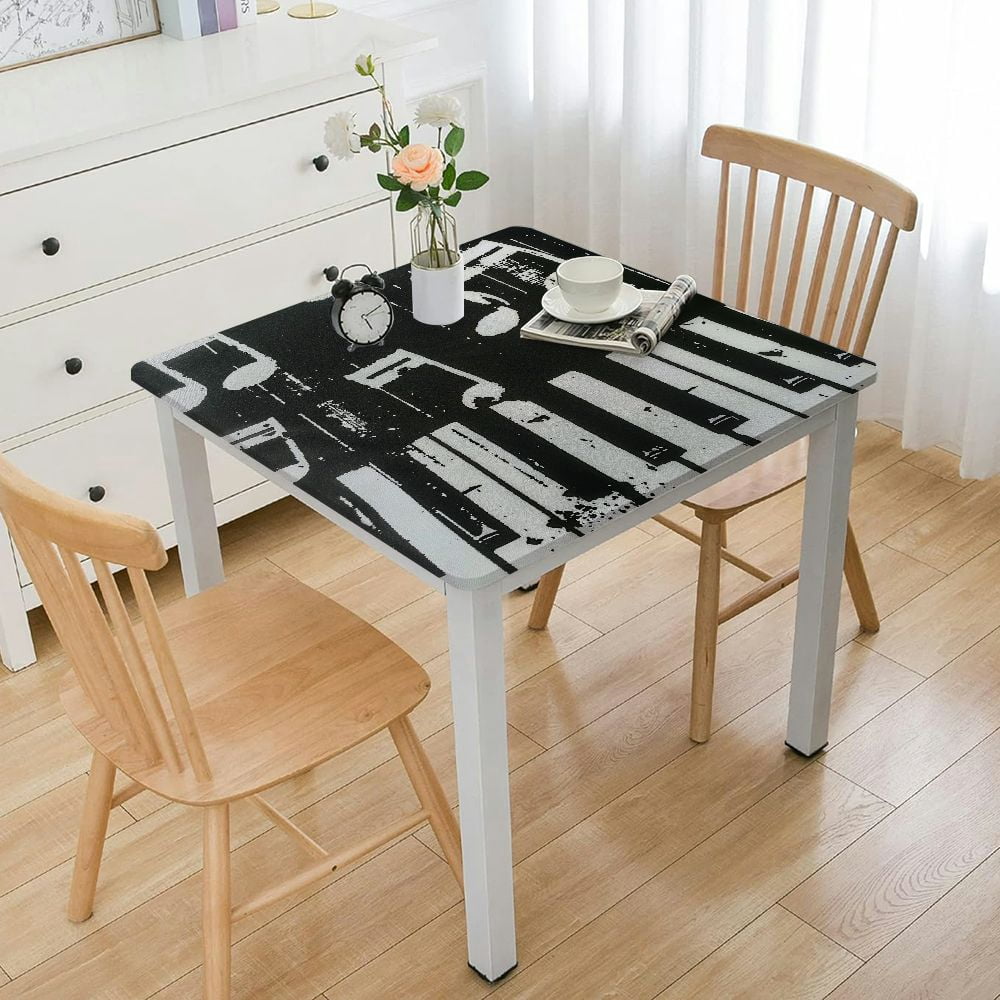 Facannap Musical Notes Piano Keyboard Waterproof Square Tablecloth 100% ...