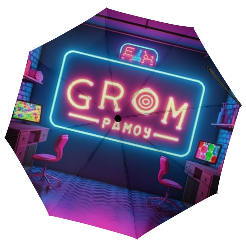 Facannap Neon Sign Video Game Controller Three-Fold Travel Umbrella ...