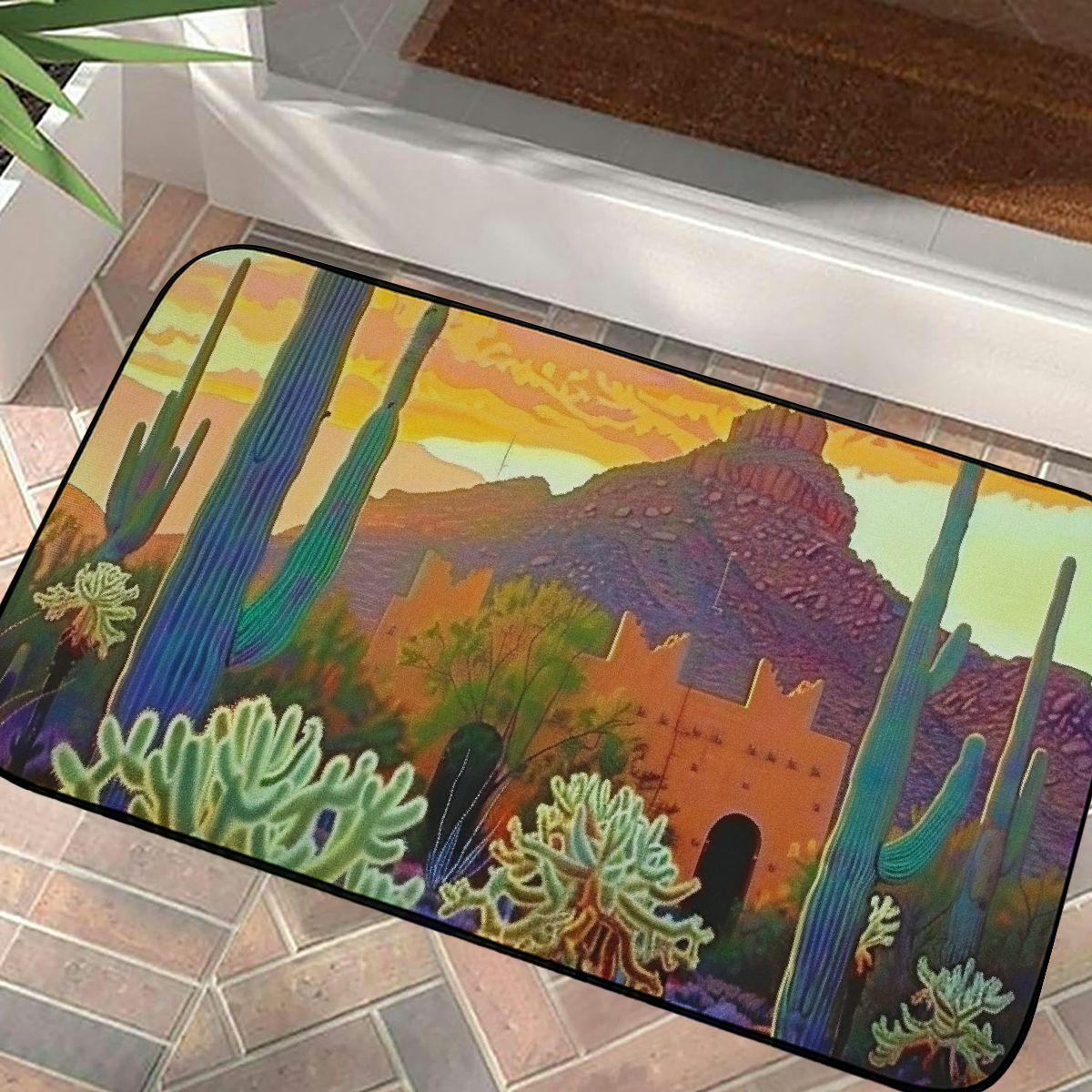 Facannap Non-Slip Durable Square Doormat Pet Mat Indoor/Outdoor ...