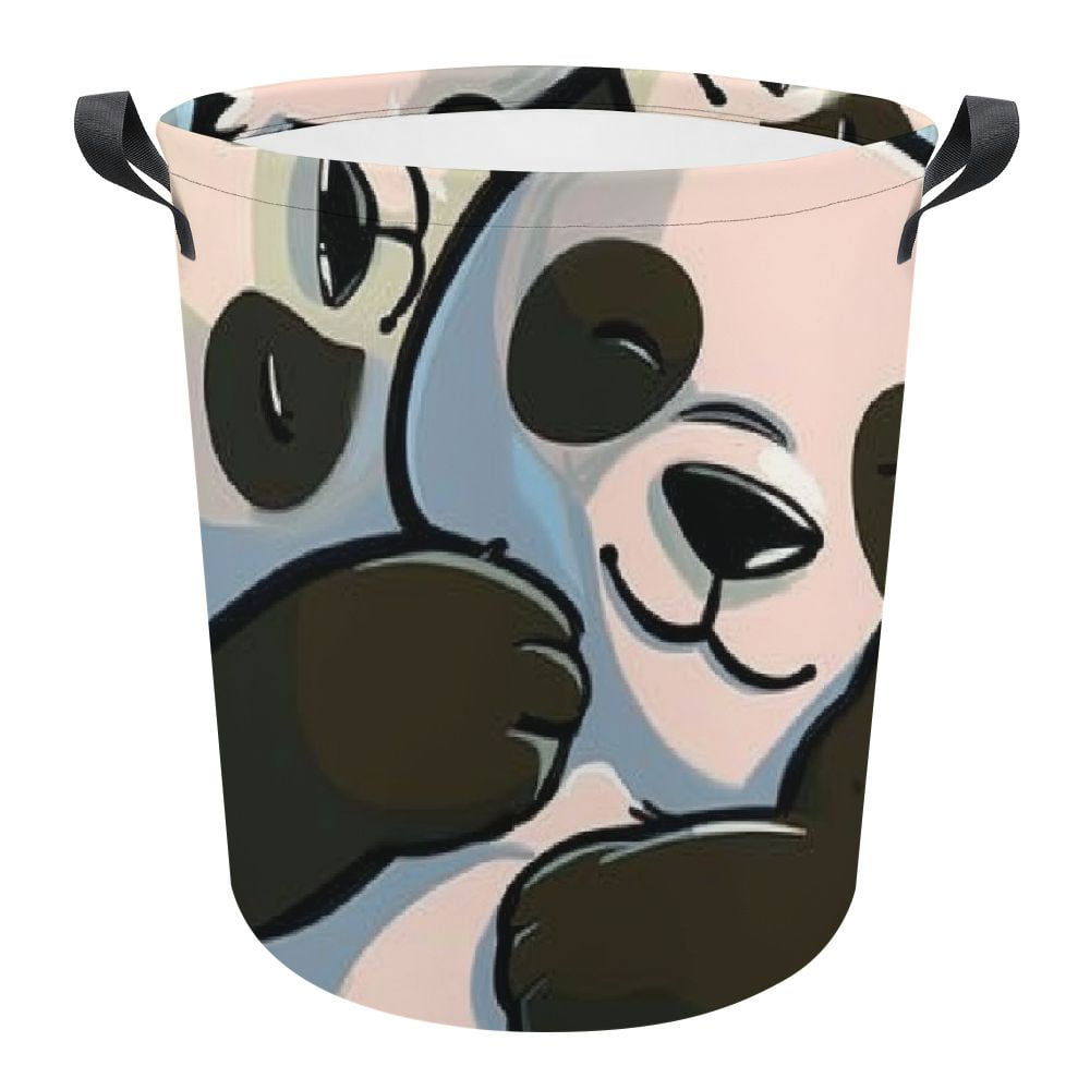 Facannap Panda Bears Hugging Smiling Dirty Clothes Basket Oxford Cloth ...