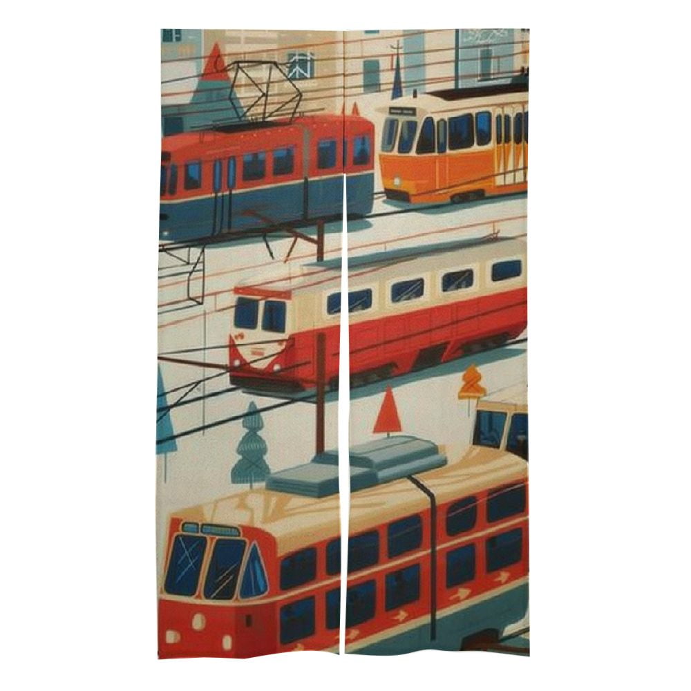 Facannap Patterned Door Curtain for Train Bus Trams, Easy to Install ...